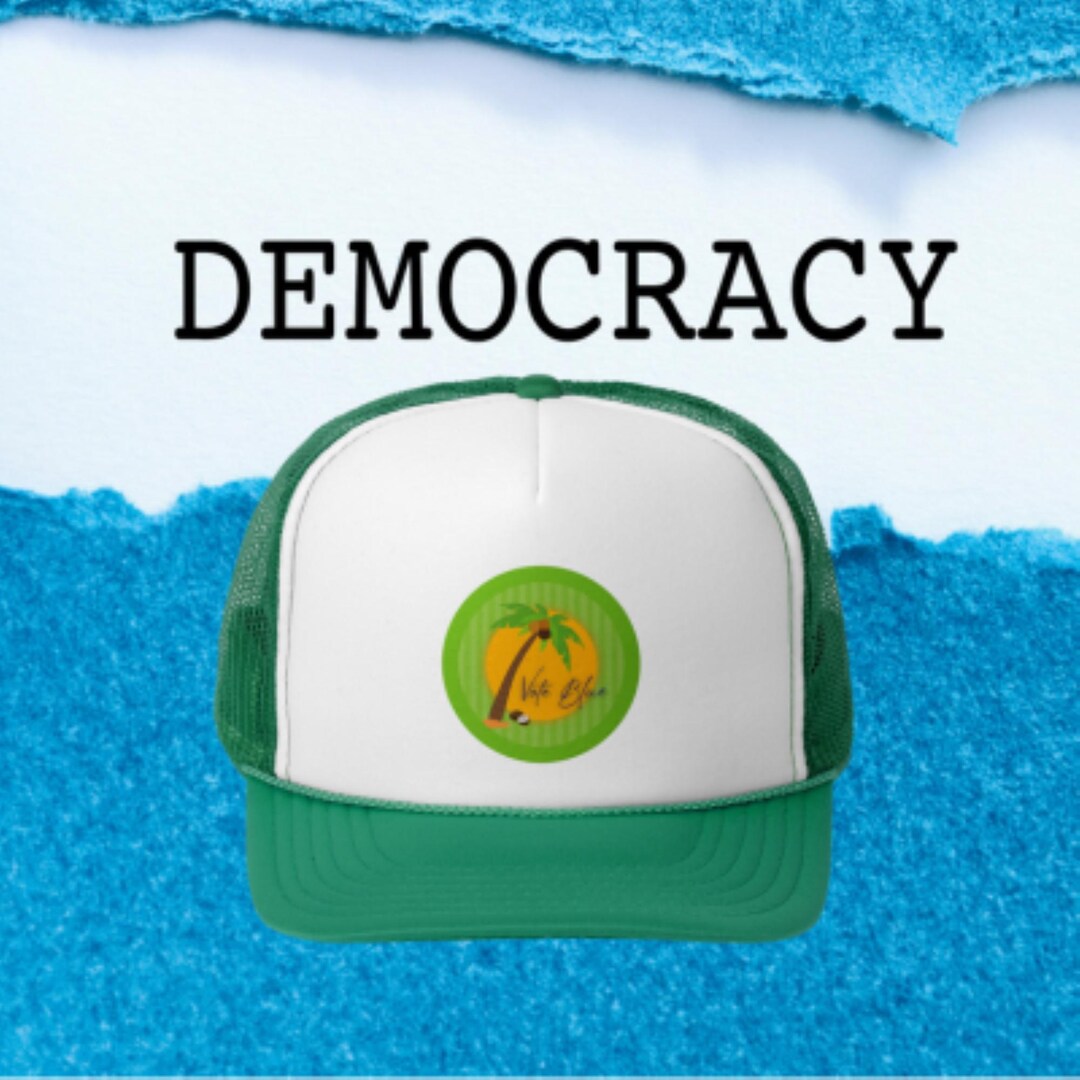 TRUCKER HAT: Coconut Tree Harris 2024 Trucker Cap Vote Blue Save Our ...