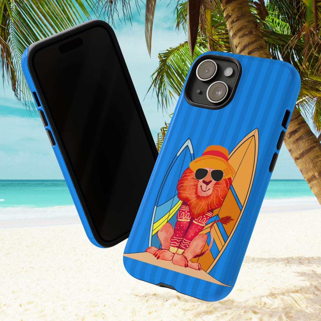 IPhone Case: Zodiac Leo the Lion Surfer - Etsy