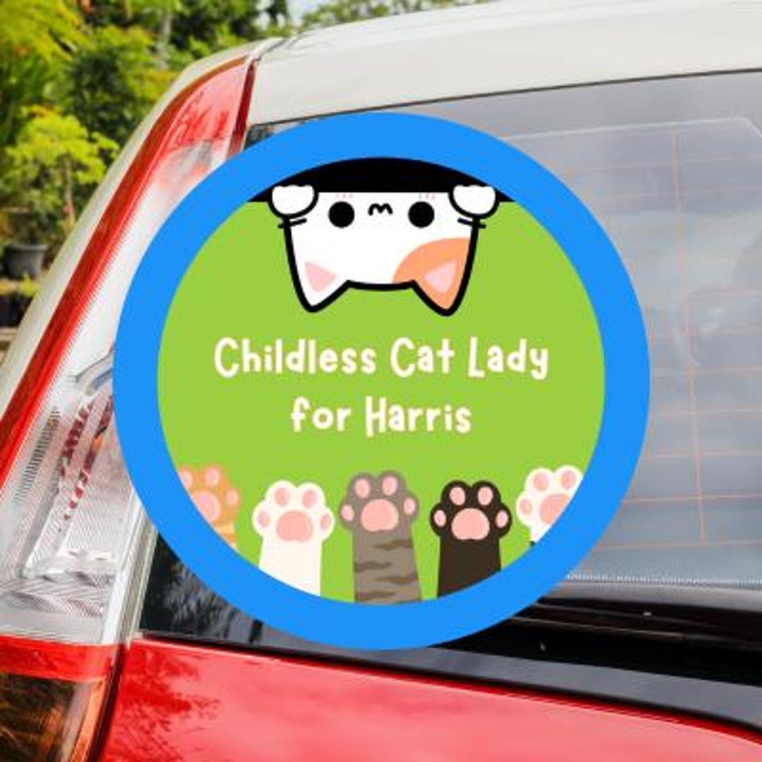 Childless Cat Lady for Harris 2024 DECAL Cat Paws Brat Summer Green - Etsy