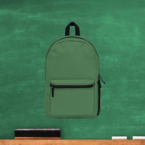 Solid Forest Green Backpack Back to School - Etsy