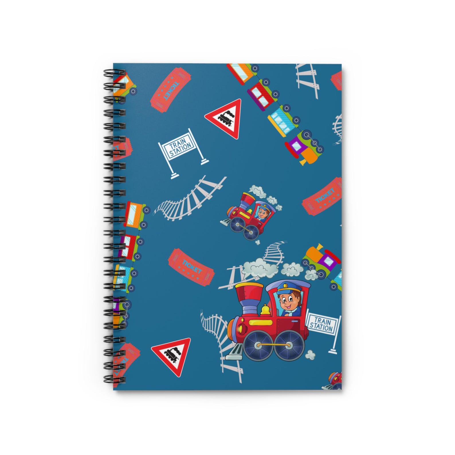 Train Lover Blue Spiral Notebook - Ruled Line - Etsy