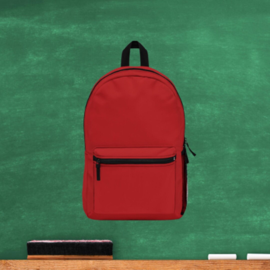 Solid Dark Red Backpack Back to School - Etsy