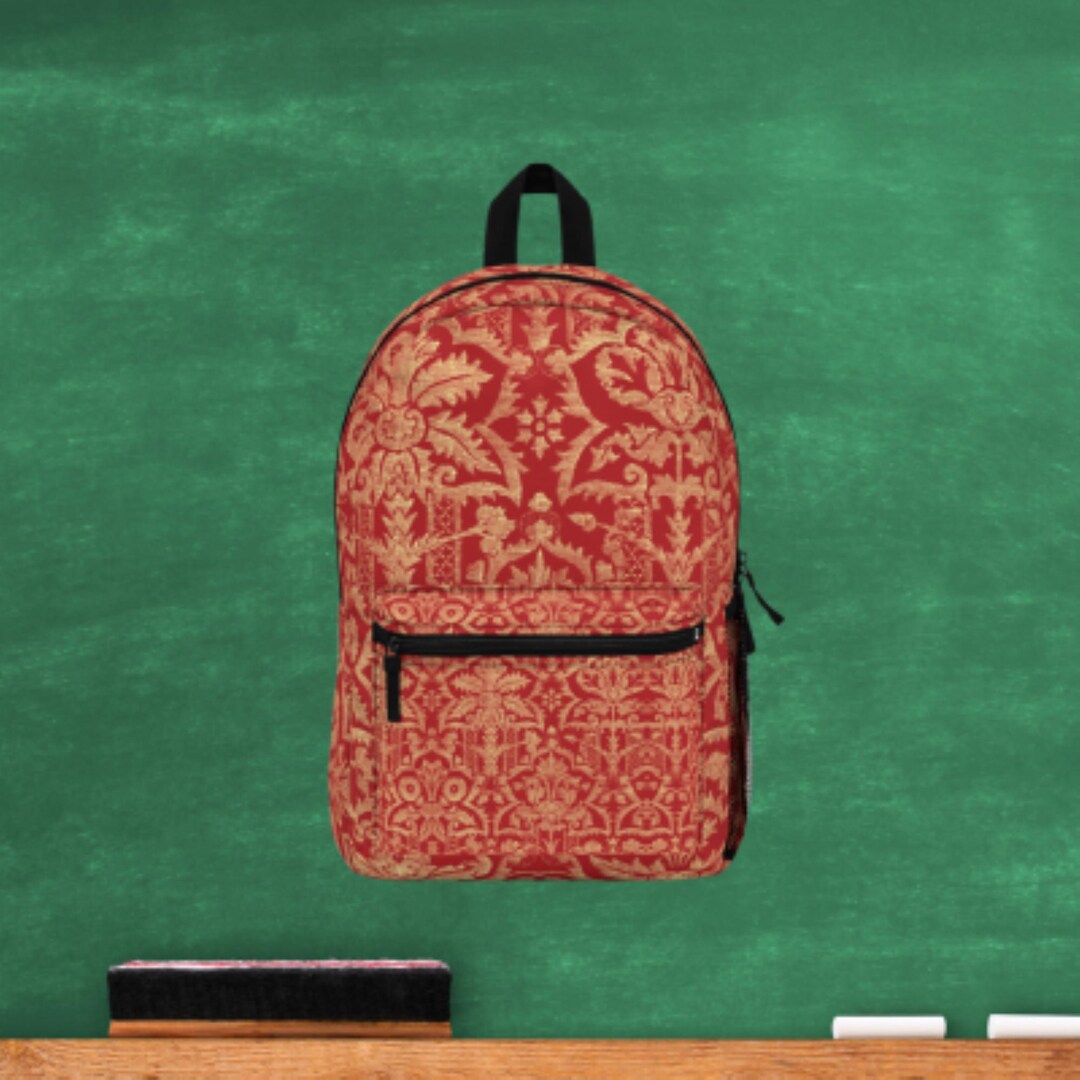 Tapestry Look Backpack Back to School Fall Colors Oriental Design Red ...