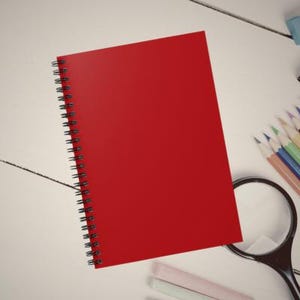 Solid Dark Red Spiral Notebook - Ruled Line - Etsy