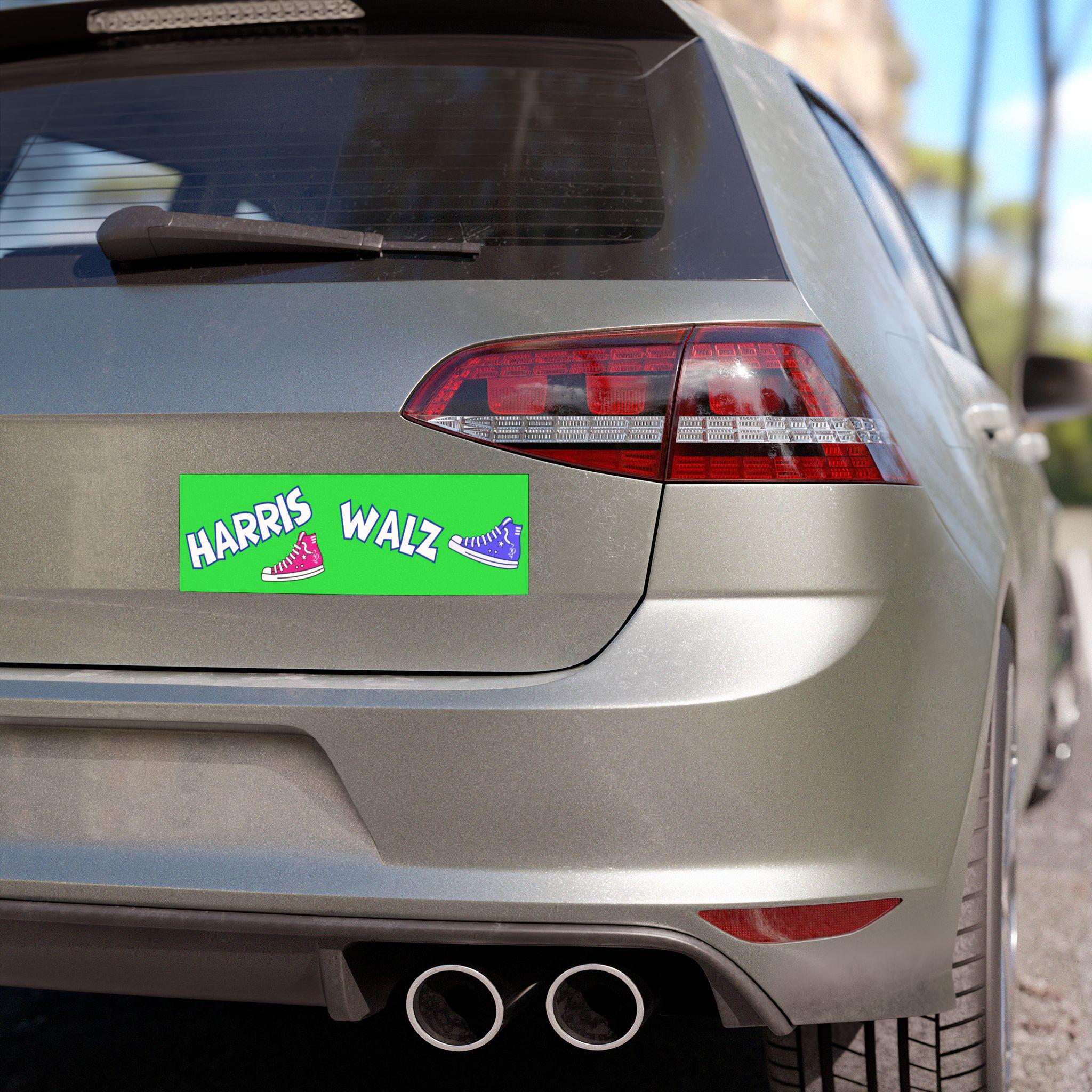 Harris Walz Pink and Blue Chucks Car Magnet 10 by 3 Political Democracy ...