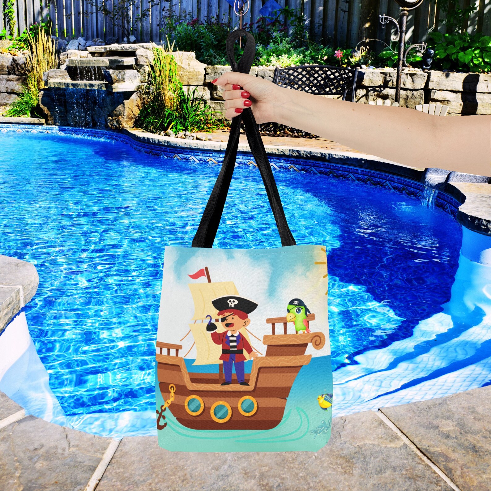 Kids Beach Bag: Pirate Ship Island in the Sun Children's Boy Girl ...