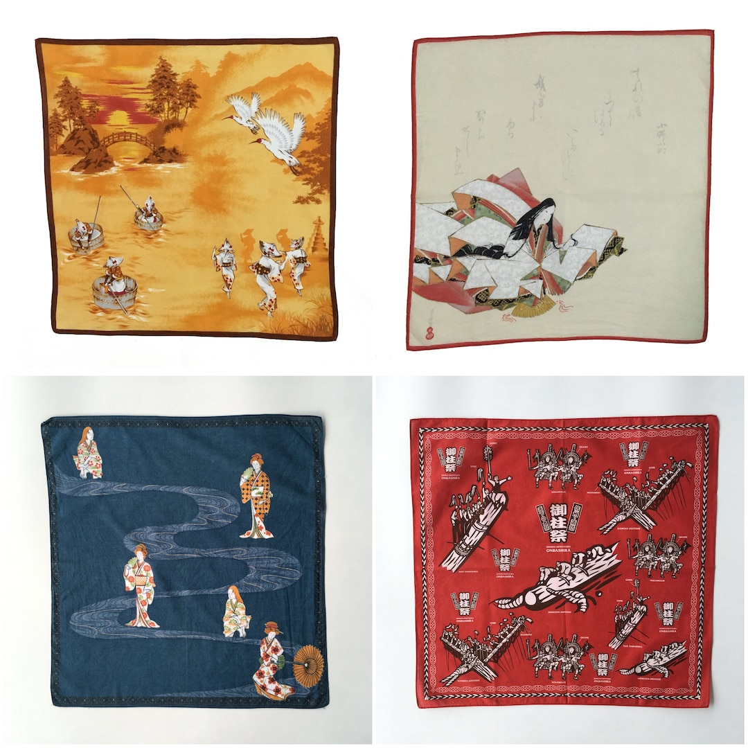 Vintage Japanese / Art Handkerchief - Etsy
