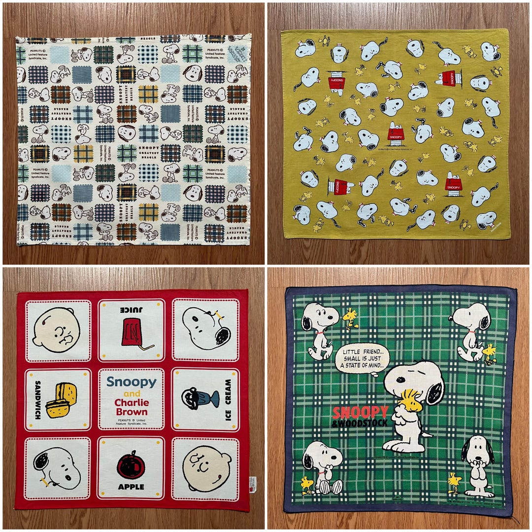Vintage90s Snoopy and Friends Handkerchief - Etsy