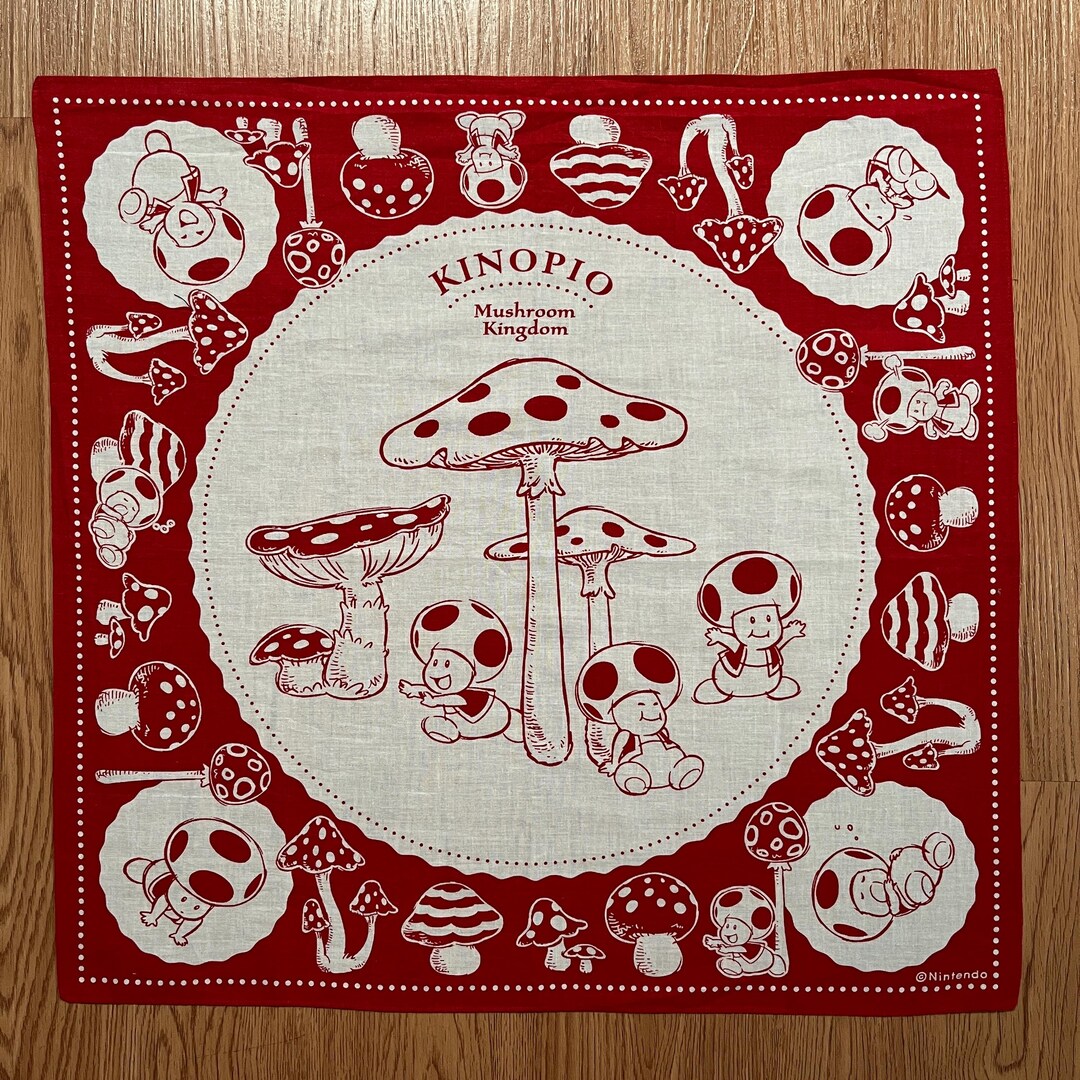 Vintage Mario Kinopio Mushroom Kingdom Handkerchief - Etsy