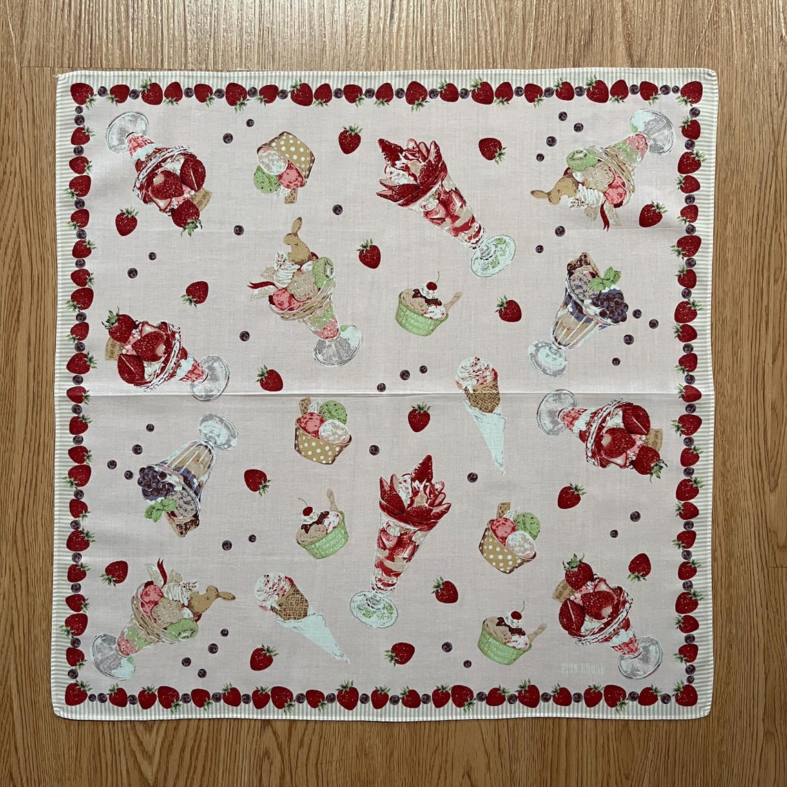 Vintage Pink House Handkerchief - Etsy