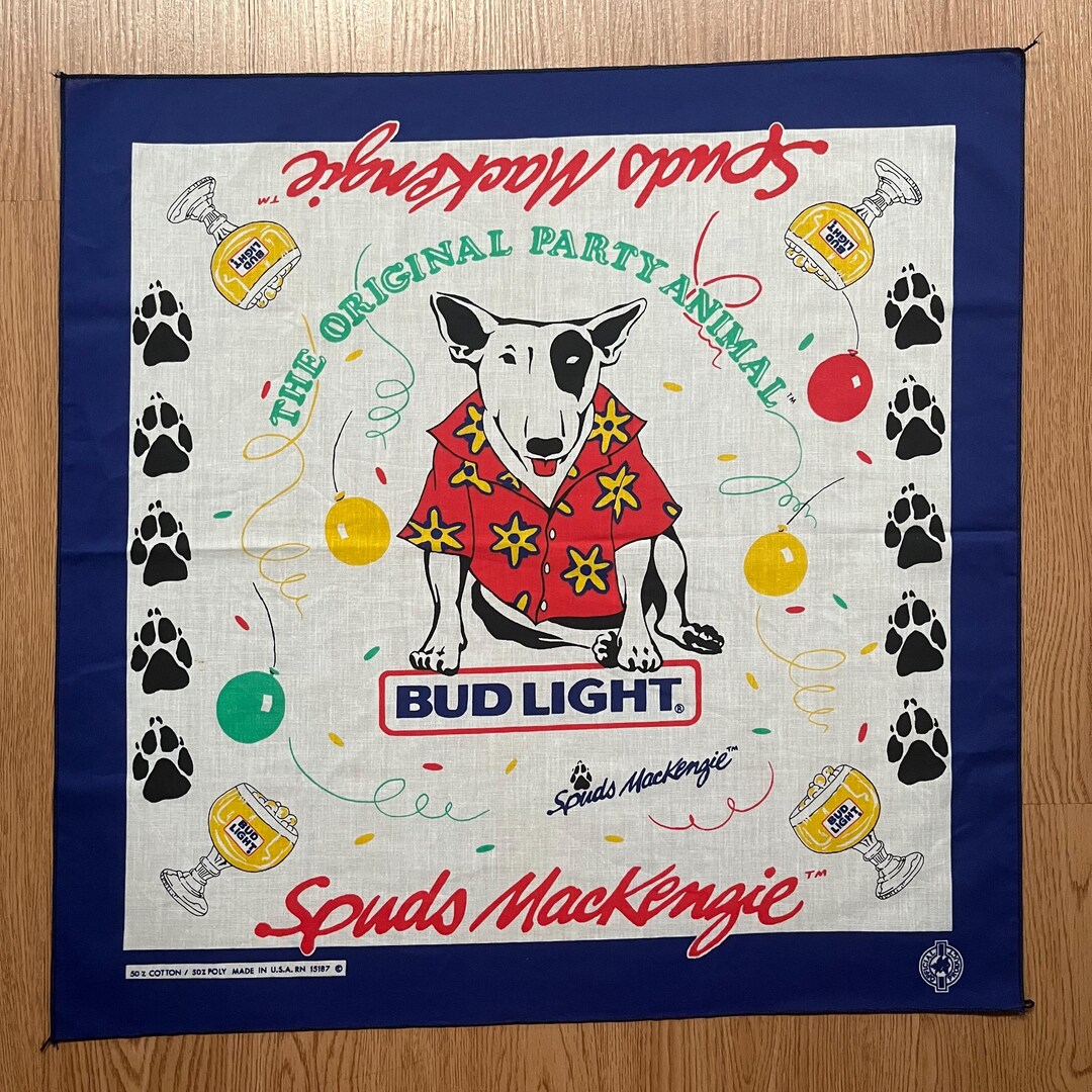 Vintage Bud Light Spuds Mackenzie Handkerchief - Etsy