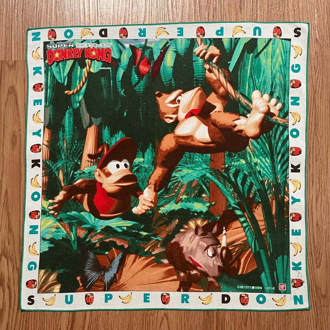 Vintage90s Super Donkey Kong Handkerchief - Etsy