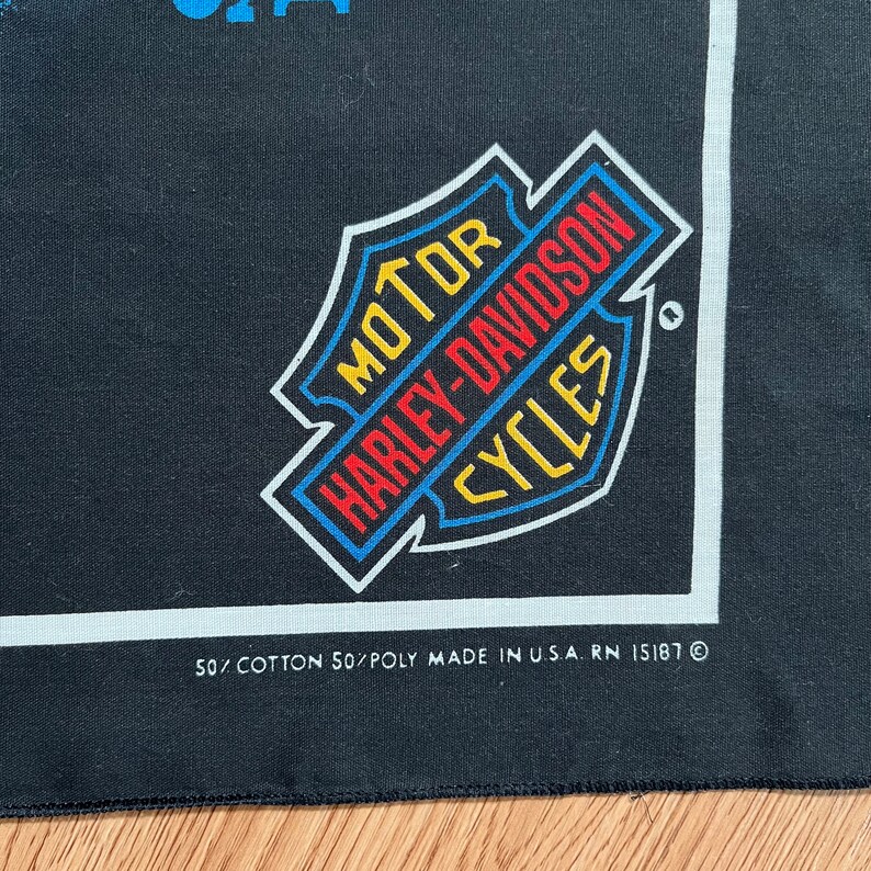Vintage90s Harley Davidson Motor Cycles Handkerchief - Etsy