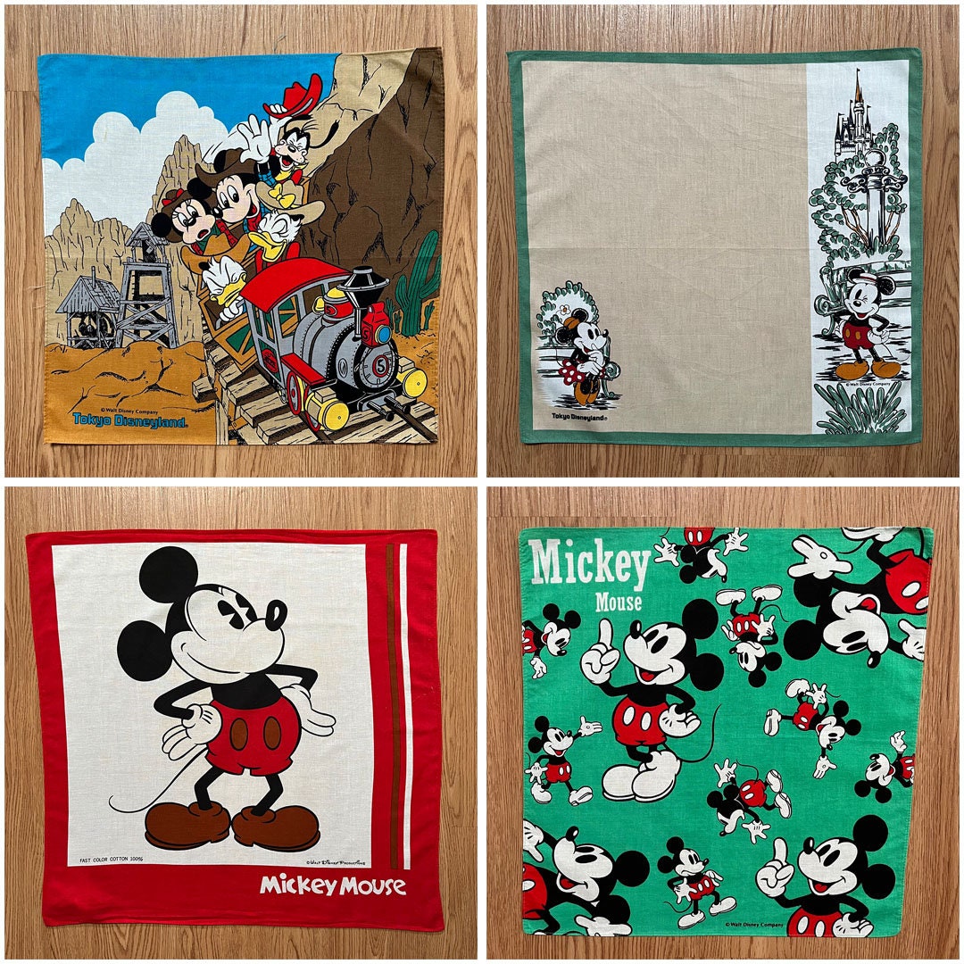 Vintage90s Mickey Mouse and Friend Handkerchief - Etsy