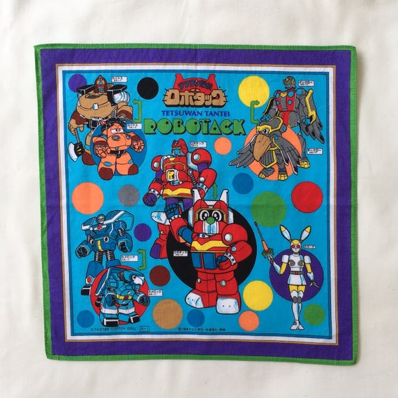Vintage90s Tetsuwan Tantei Robotack / Metal Hero Handkerchief | Etsy