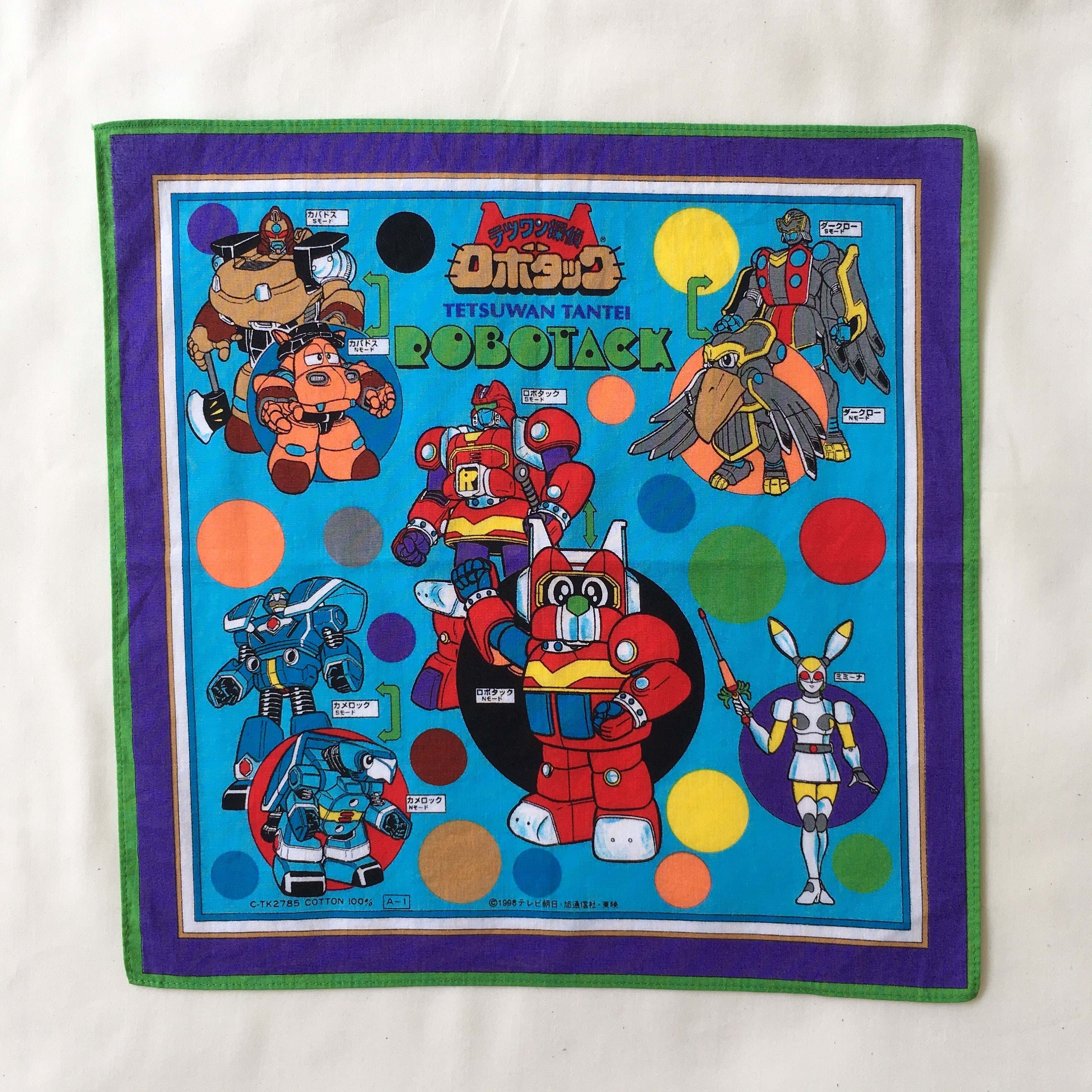 Vintage90s Tetsuwan tantei Robotack / Metal hero Handkerchief | Etsy
