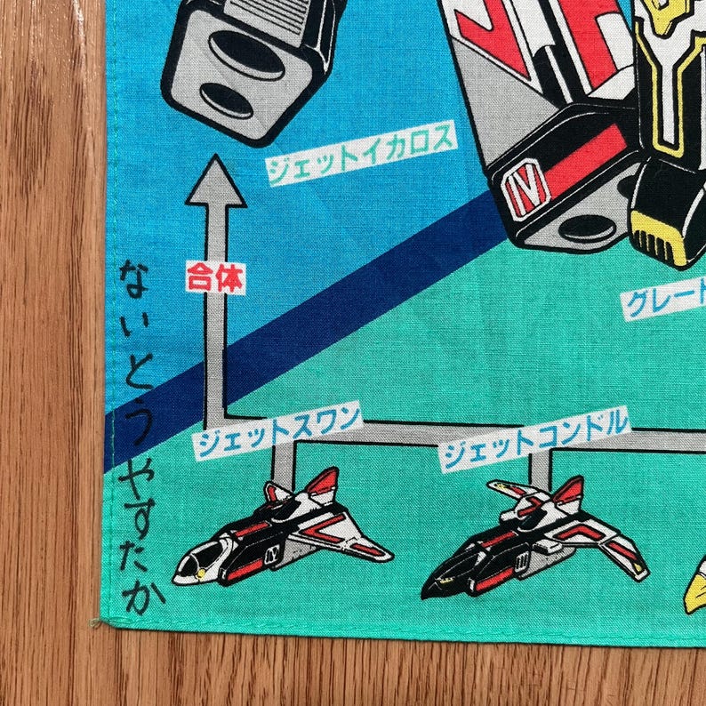 Vintage90s Jetman Tenkuu Gattai Jet Icarus / Super Sentai Handkerchief ...