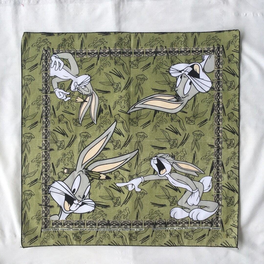 Vintage90s Looney Tunes Bug Bunny Handkerchief - Etsy