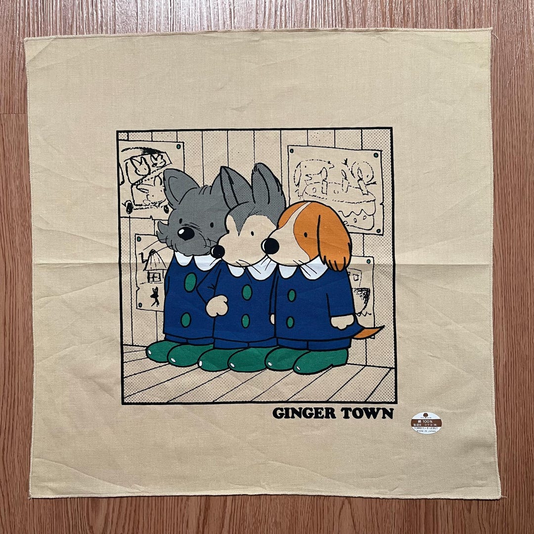 Vintage90s Ginger Town Cartoon / Anime Handkerchief - Etsy