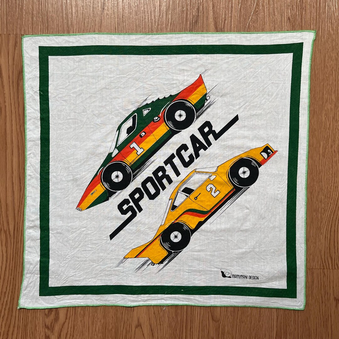 Vintage Sport Car Matutani Design Handkerchief - Etsy