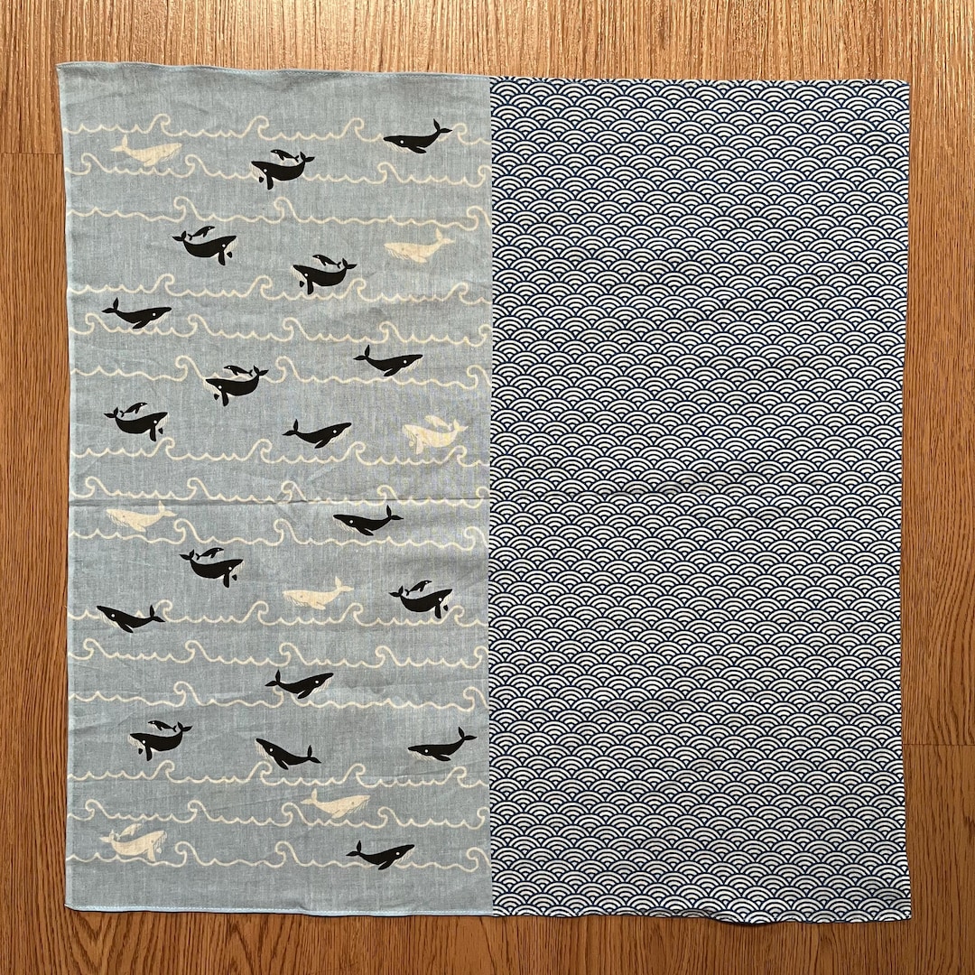 Vintage Orca Whale Wave Japan Handkerchief - Etsy