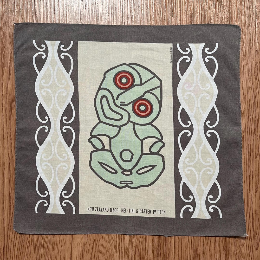 Vintage1977s Joy Clarke New Zealand Maori Hei TIKI Motif Tribal Arts ...