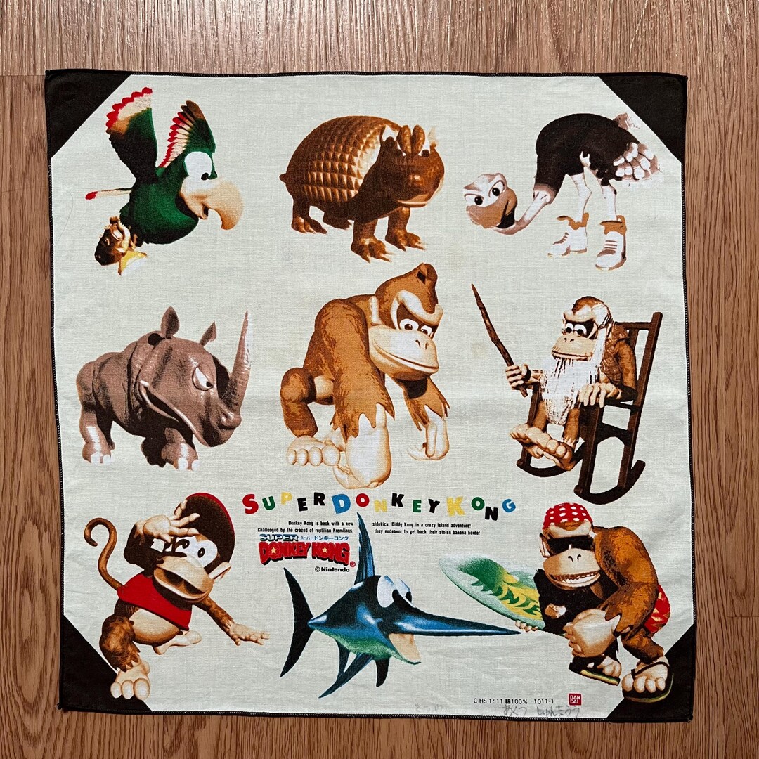 Vintage90s Super Donkey Kong Handkerchief - Etsy