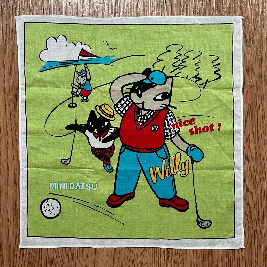 Vintage Cat Willy Mini Batsu Handkerchief - Etsy UK