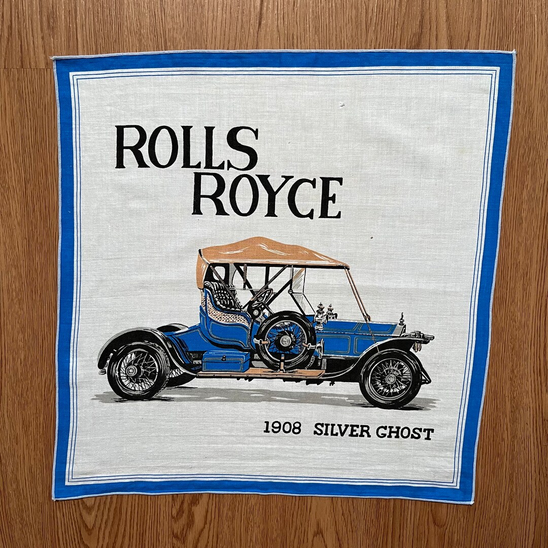 Vintage Rolls Royce 1908 Silver Ghost Handkerchief - Etsy