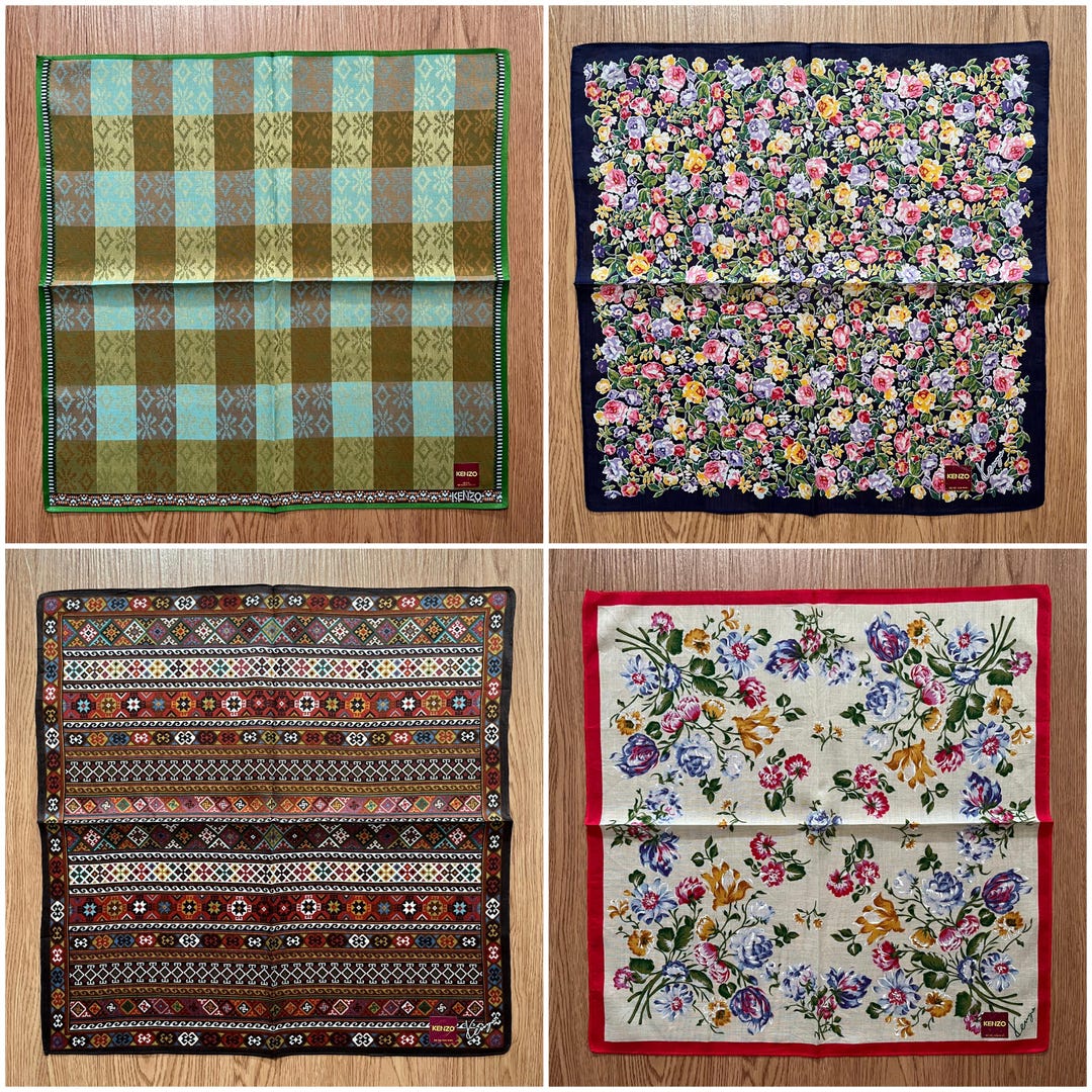 Vintage Kenzo Handkerchief New With Sticker - Etsy