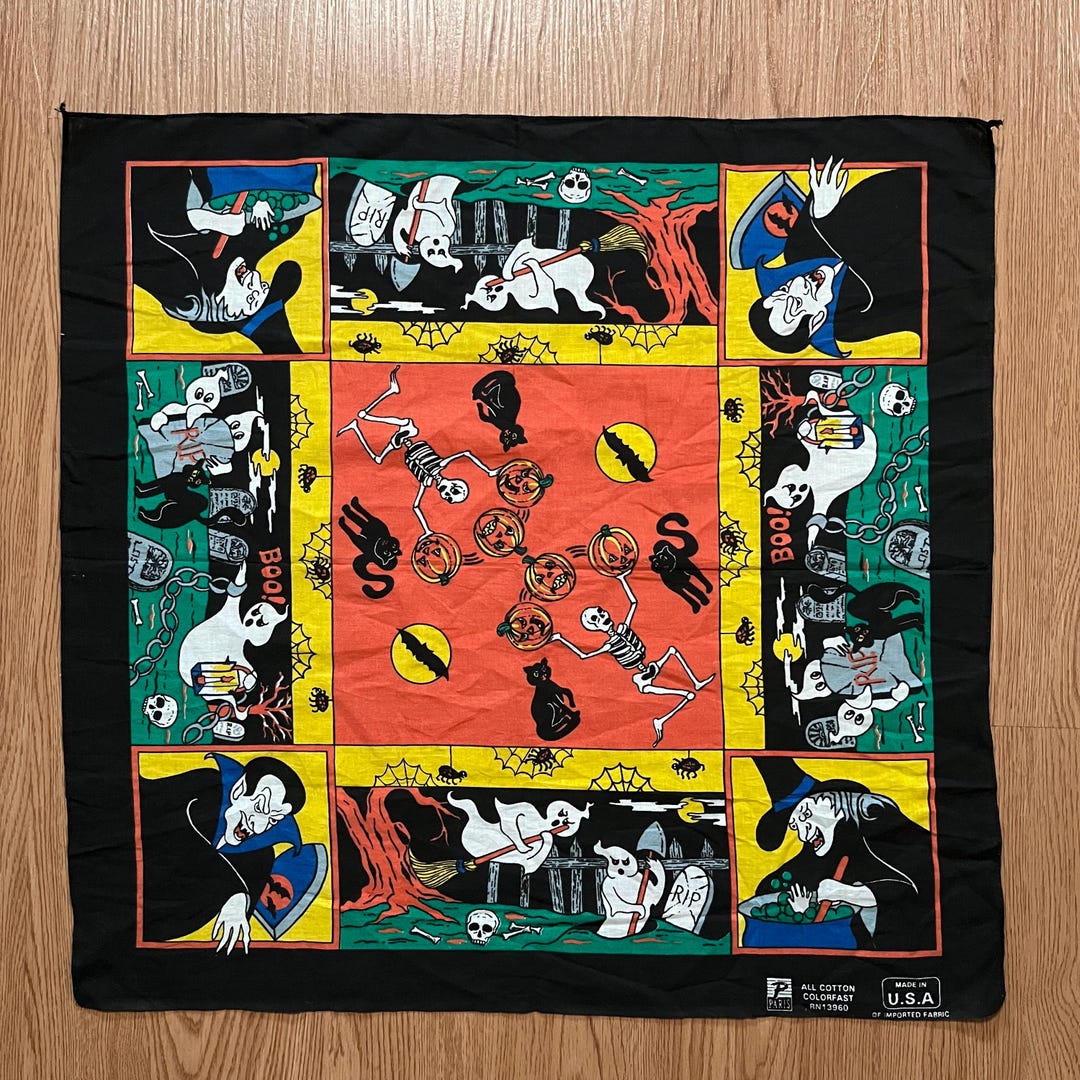 Vintage Halloween Ghost Made in USA Handkerchief - Etsy