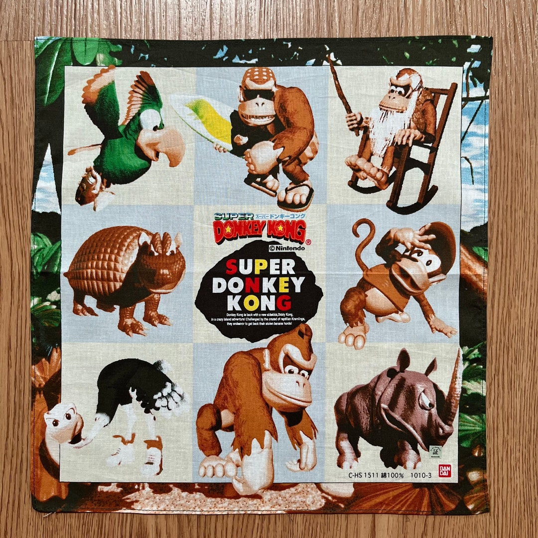 Vintage90s Super Donkey Kong Handkerchief - Etsy