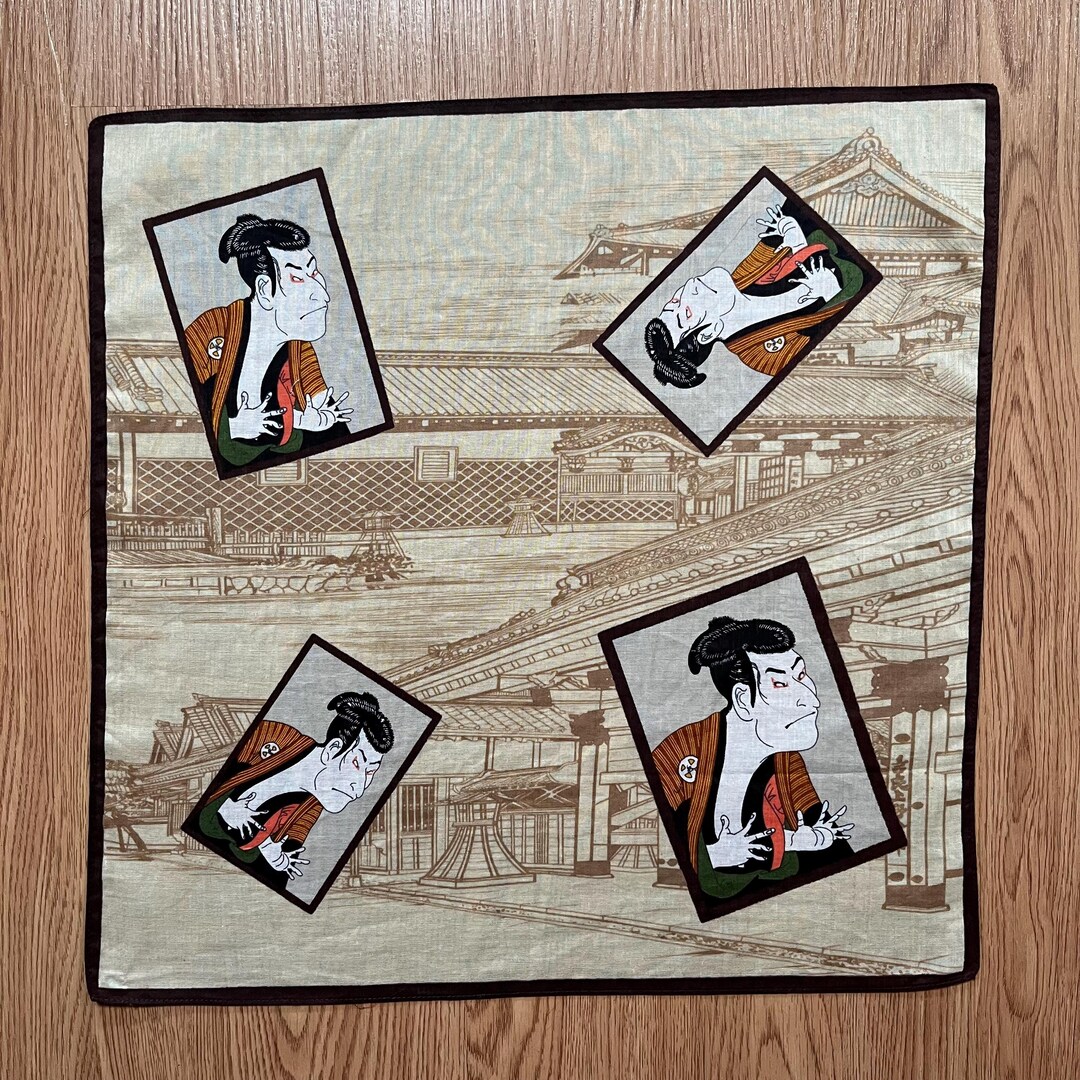 Vintage Otani Oniji / Toshusai Sharaku Japannese / Art Handkerchief - Etsy