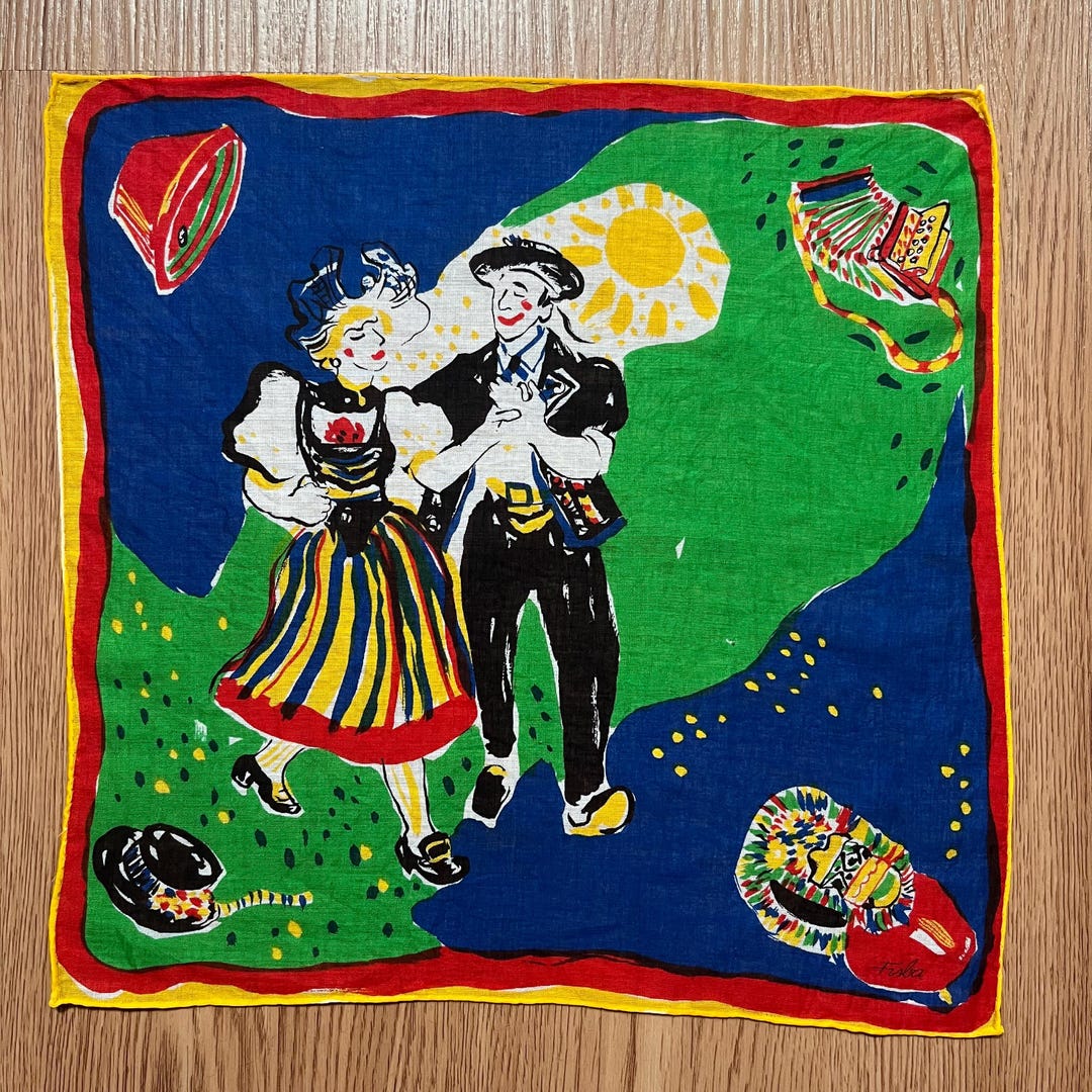 Vintage Dance / Art Handkerchief - Etsy