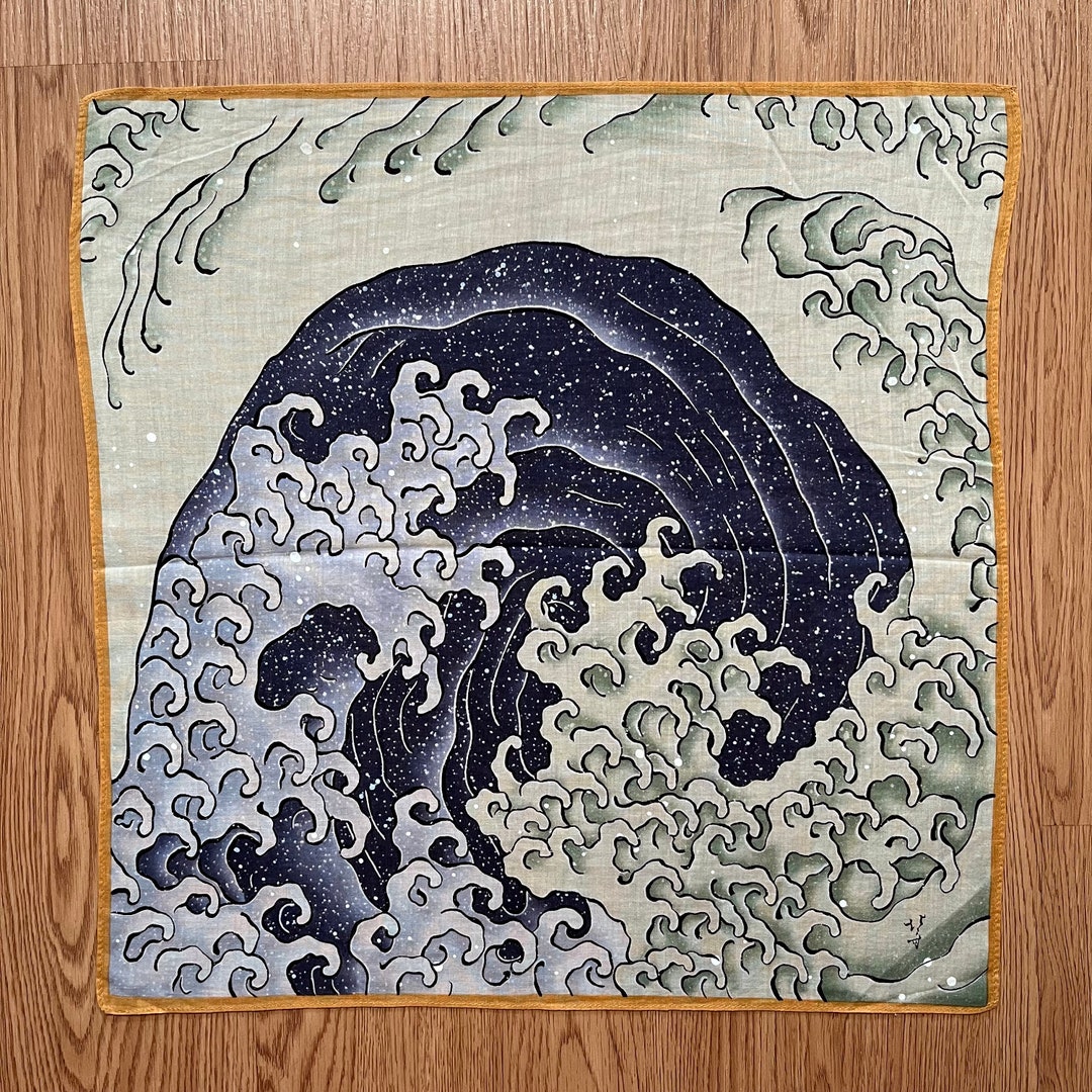 Vintage Masculine Wave Katsushika Hokusai Handkerchief - Etsy