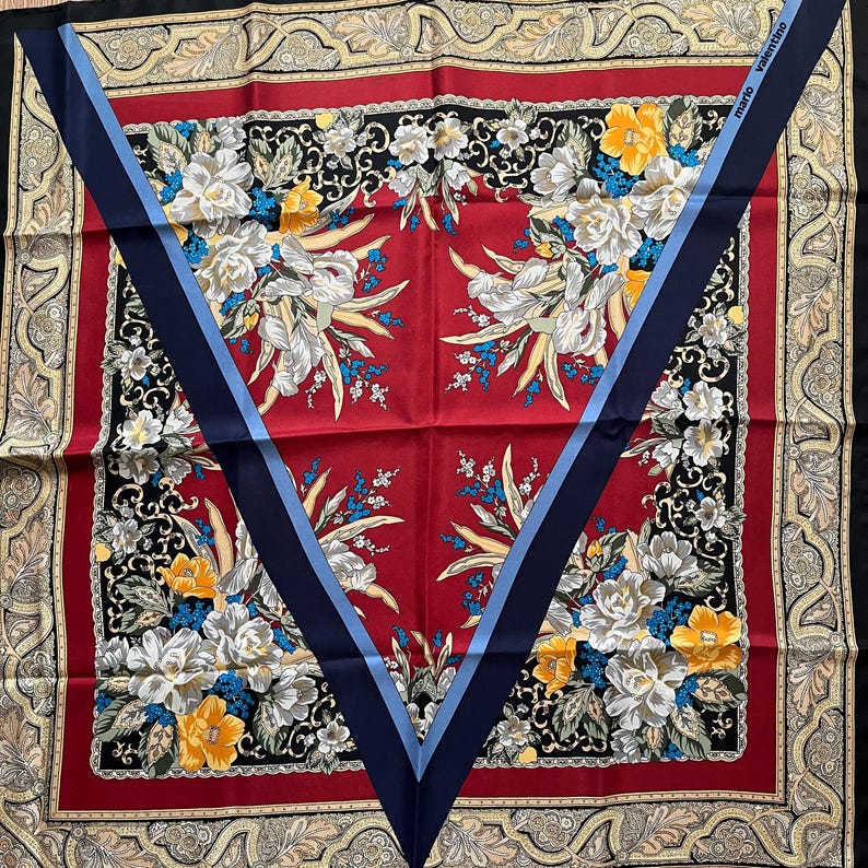 Vintage Mario Valentino Silk Scarf - Etsy
