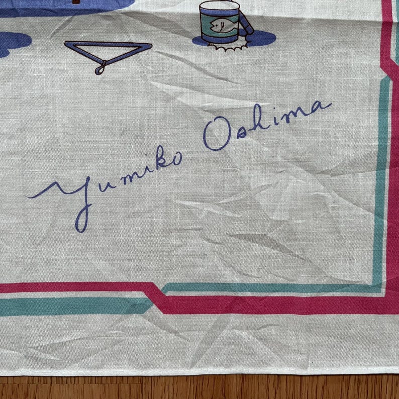 Vintage Yumiko Oshima Cartoon / Anime Handkerchief - Etsy