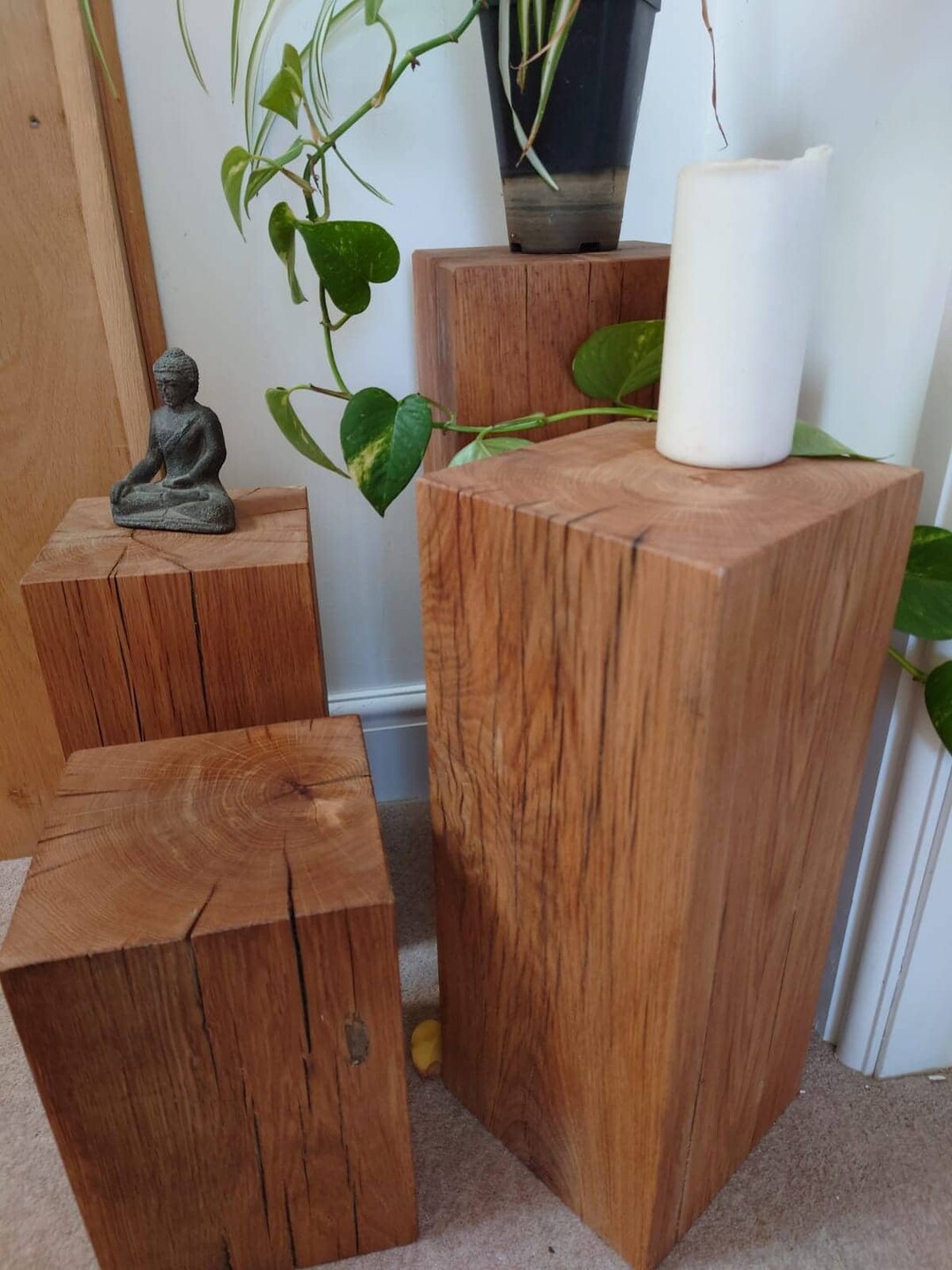 Solid Oak Block/200x200/7.87x7.87/side Table/ Display Block, Nesting ...