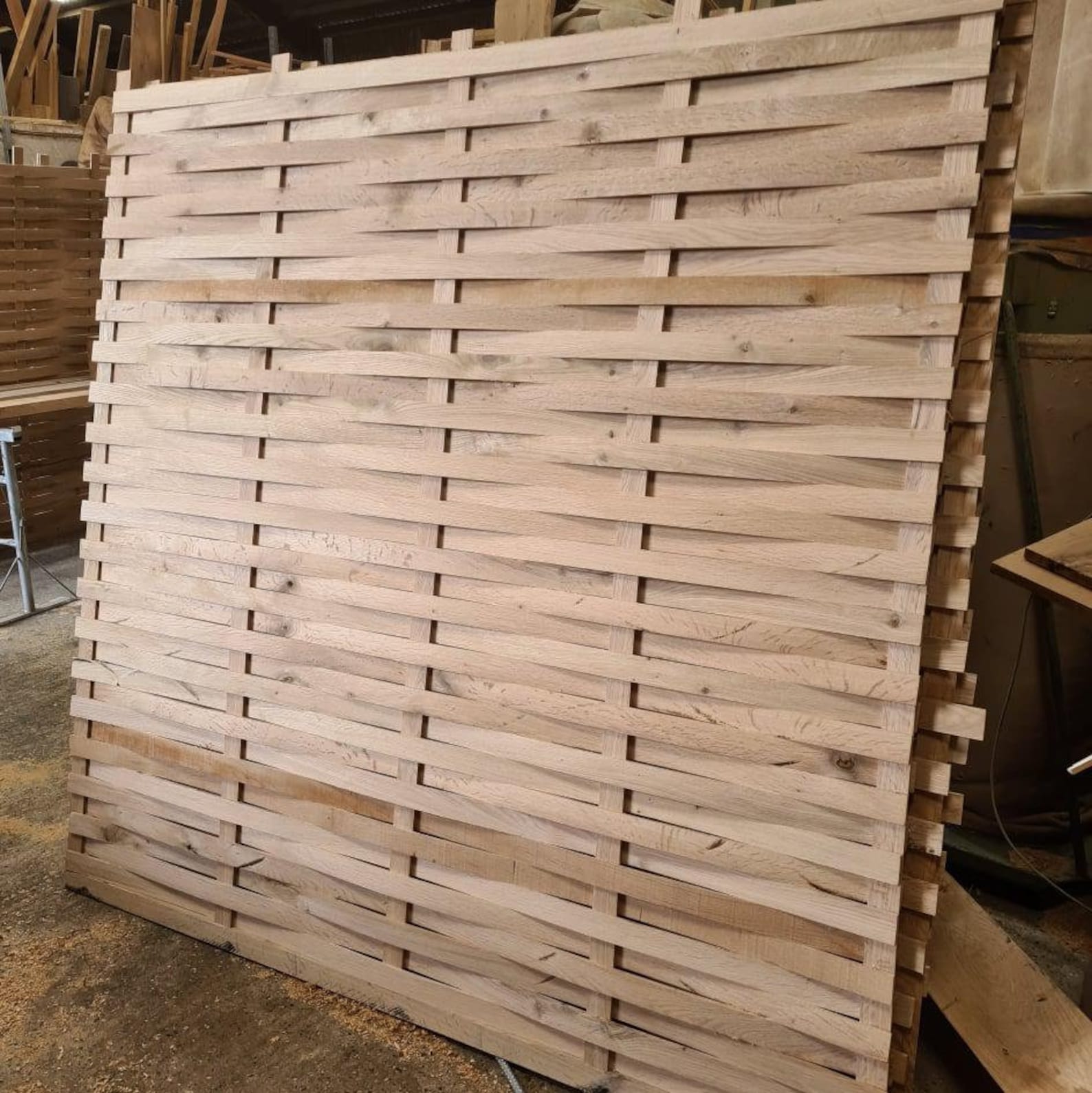 Solid Oak Woven Fence Panel 6'X6' - Etsy UK