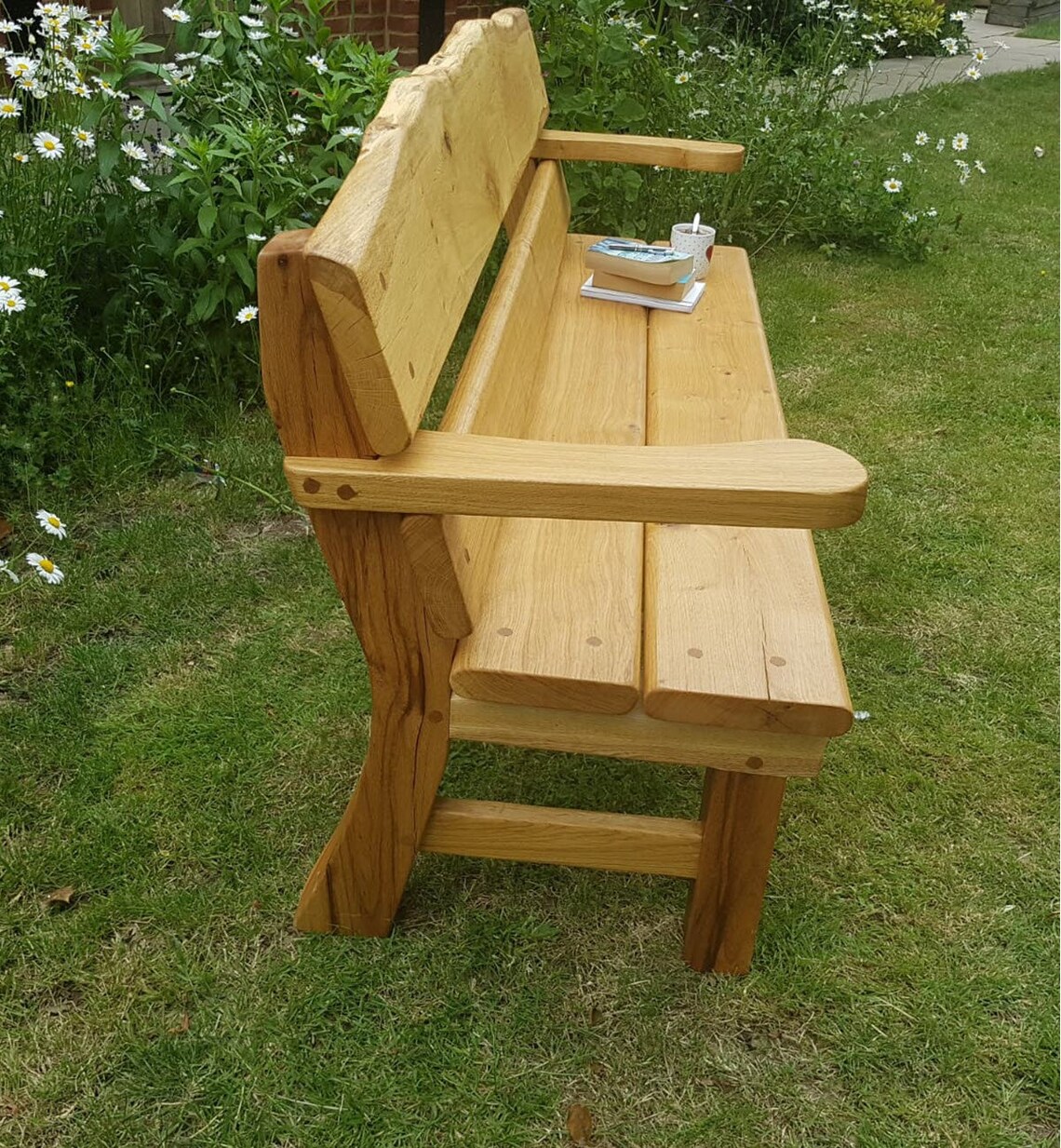 SUSSEX Oak Garden Bench Heavy Duty Forever Lasting Handmade Original ...