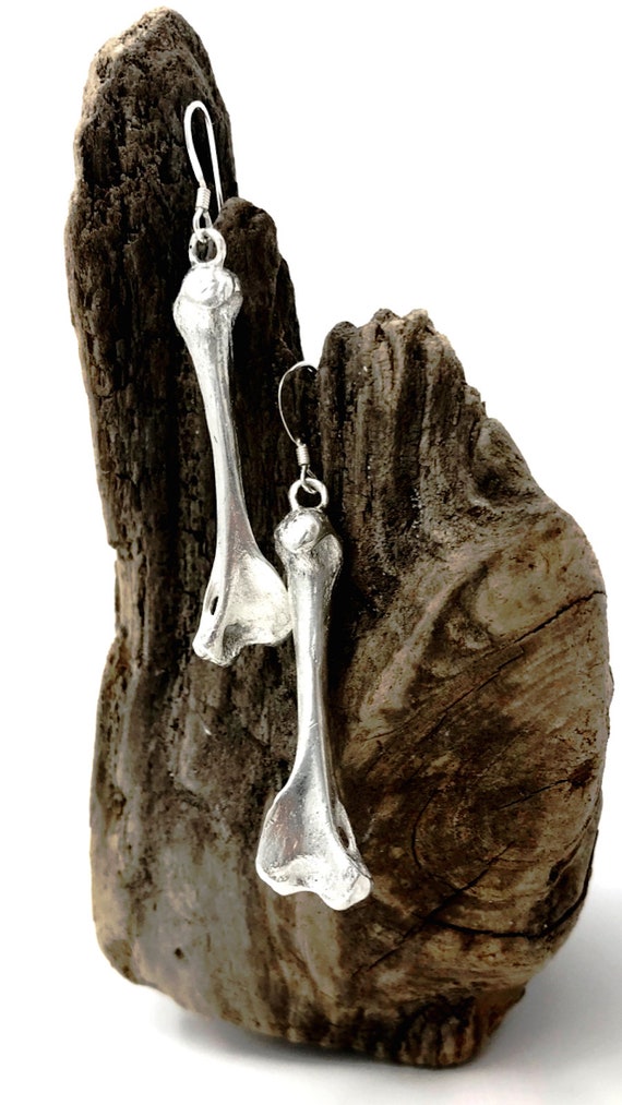 Opossum bone earrings/animal bone earrings/statement | Etsy