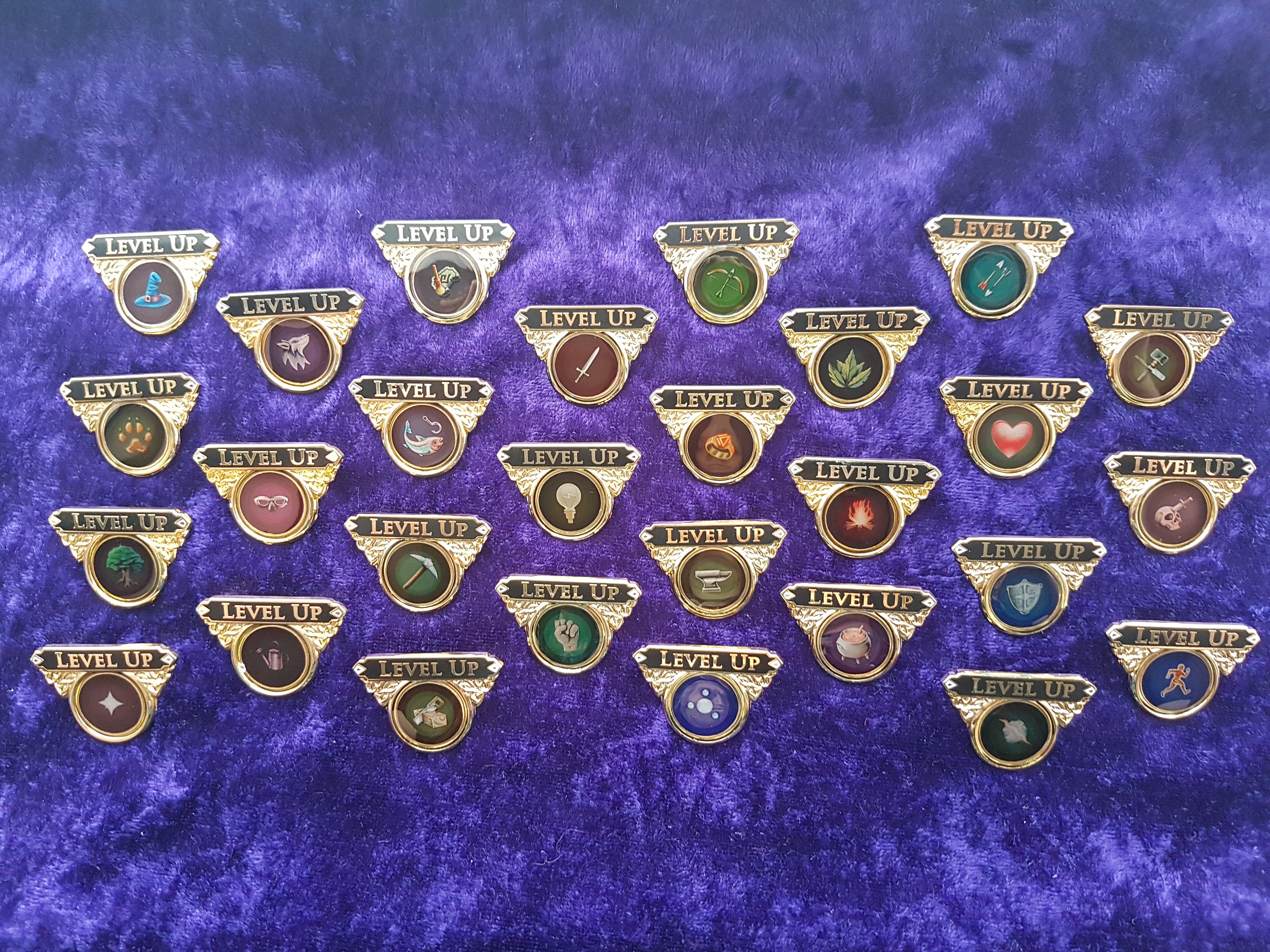 Set of 28 Runescape Level up Badges / Pins Free Display - Etsy