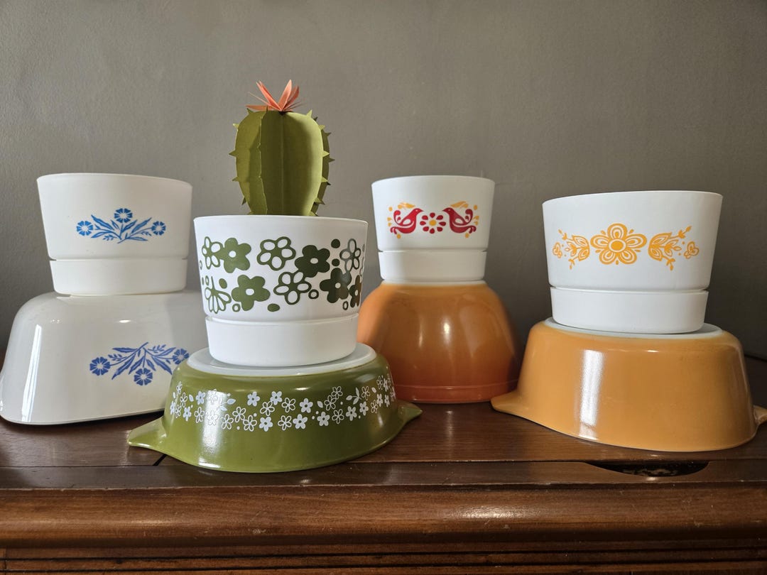 Pyrex Corning Prints Mini Planters - Pots for Succulents, Cacti and ...