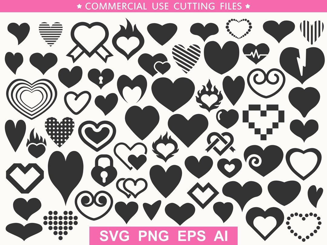 Heart Svg Bundle, Heart Svg, Heart Png, Heart Silhouette, Love Png ...