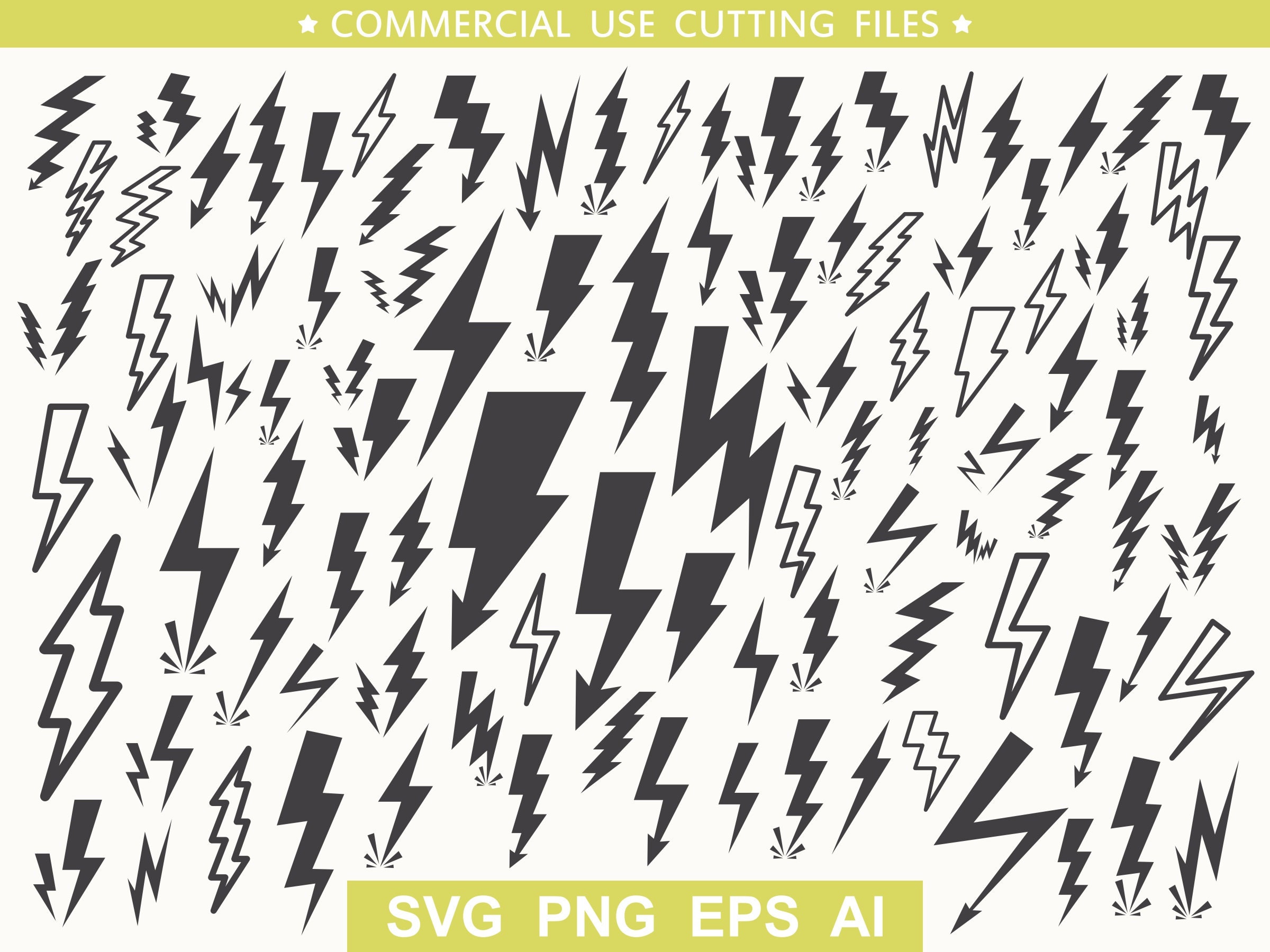 Lightning Svg Bundle, Energy Svg, Png, Eps, Lightning Silhouette, Power ...