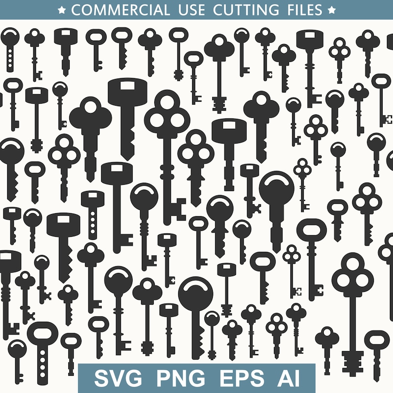 Skeleton Key Clipart - Etsy