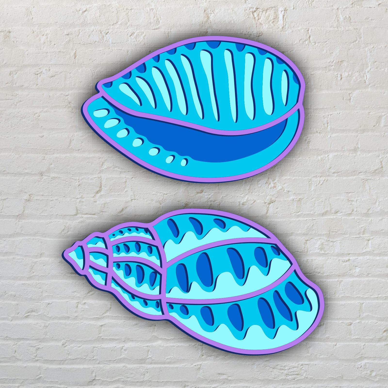 Seashell Layered SVG, Seashell Outline, Solid Seashell, Seashells Laser ...