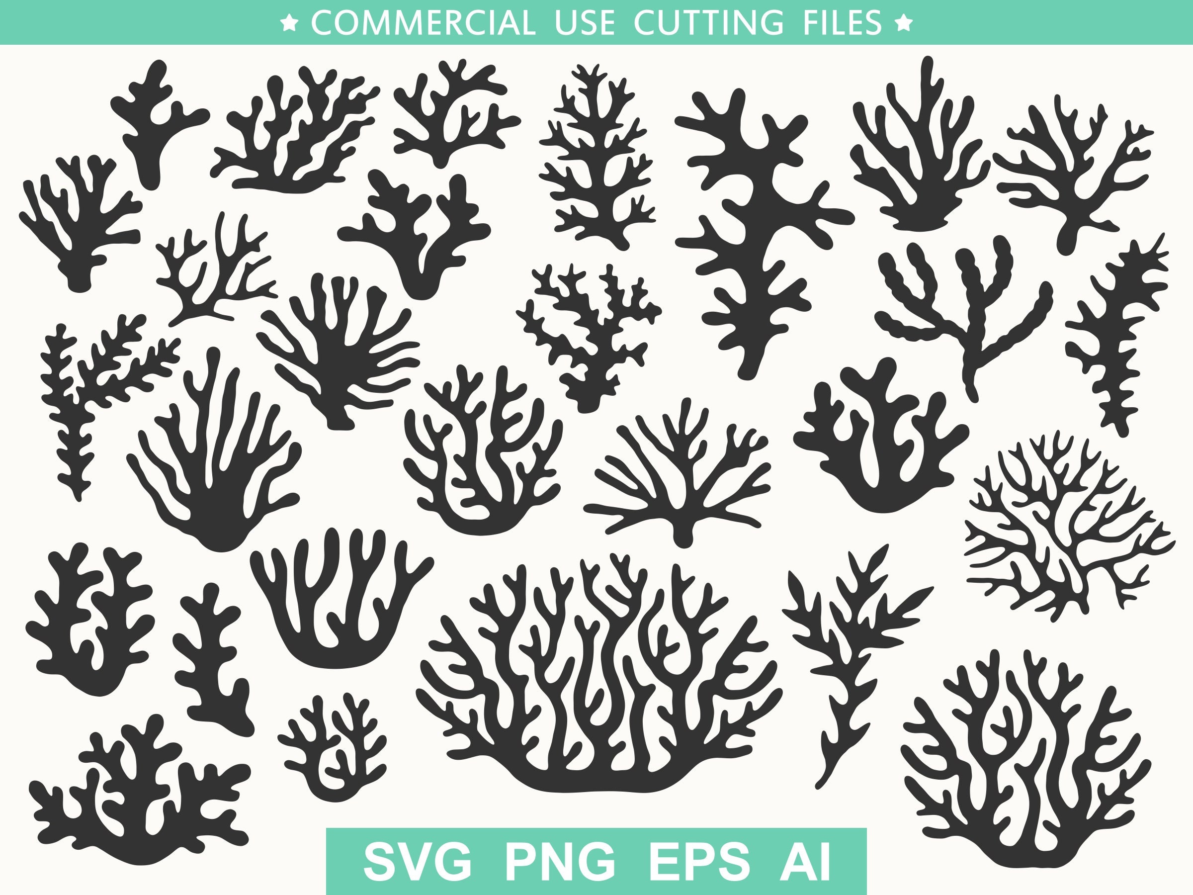 Seaweed Svg, Coral Svg, Under the Sea Svg, Plants Svg, Cut Files ...