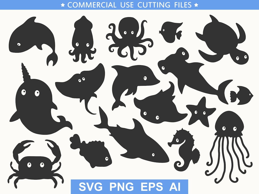 Ocean SVG Bundle,sea Cut File, Cricut Silhouette, Sea Animal ...