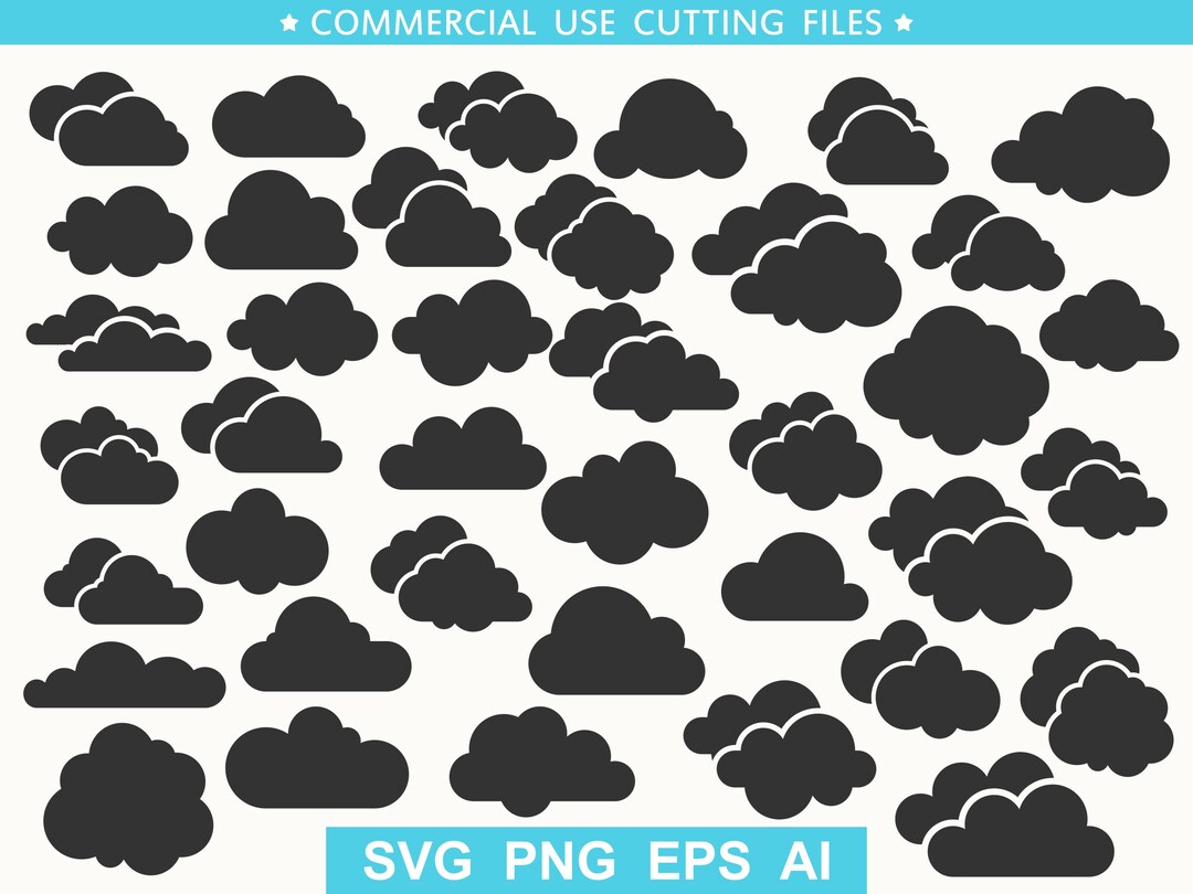 CLOUDS SVG, CLOUD Svg Cut Files for Cricut, Clouds Svg Cut Files ...